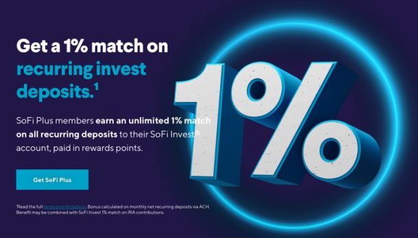 Latest SoFi Brokerage Bonus 2025: Get a Free 1% Investment Match, $50 ...